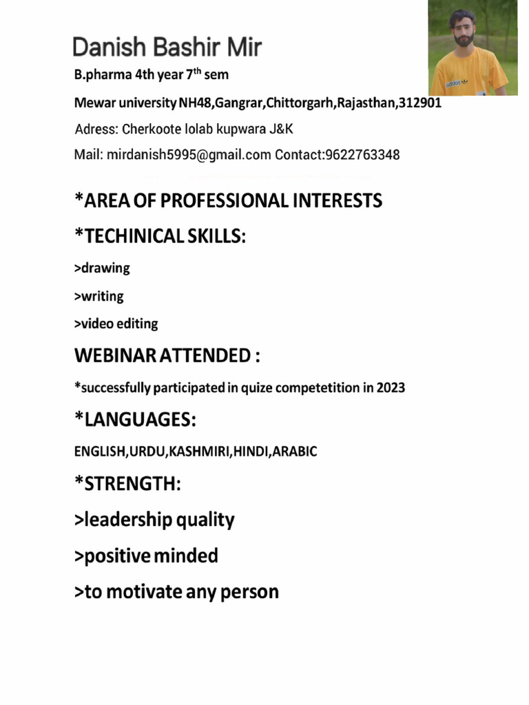 Danish Bashir CV | PDF