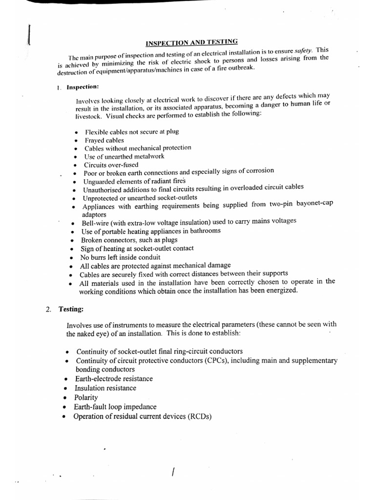 Inspection and Testing (Definition and Test Diagrams) | PDF