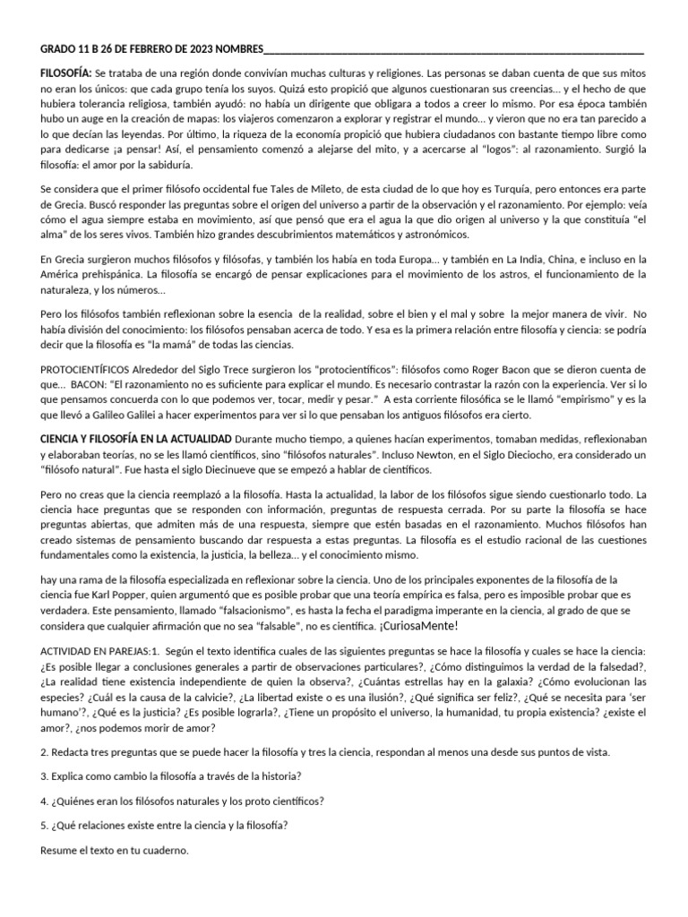 Filosofía y Ciencia: Orígenes y Relación | PDF | Science | Empirismo