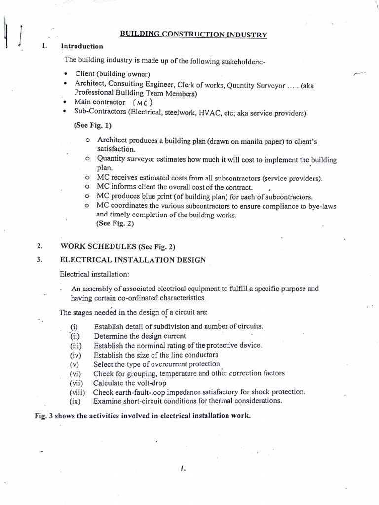 Building Construction Industry Installation | PDF | Electrical Wiring ...