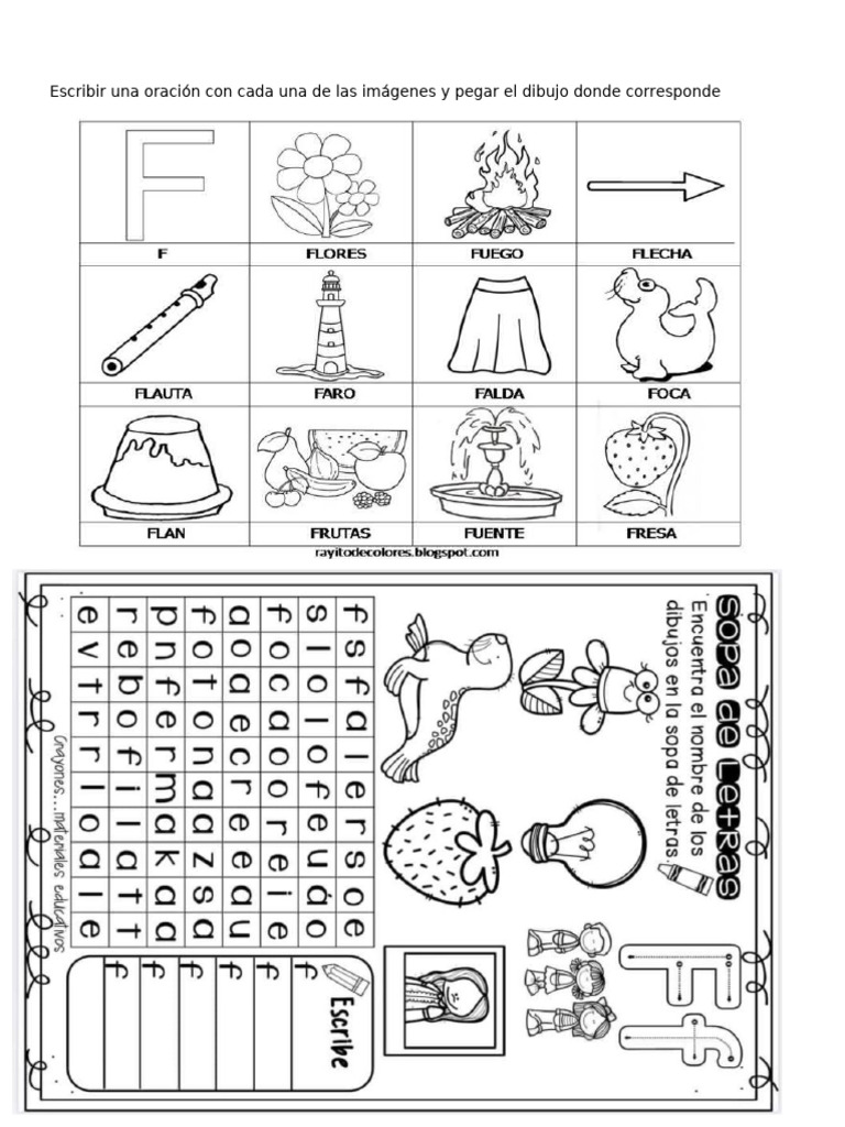 Ejercicios de escritura y dibujo | PDF