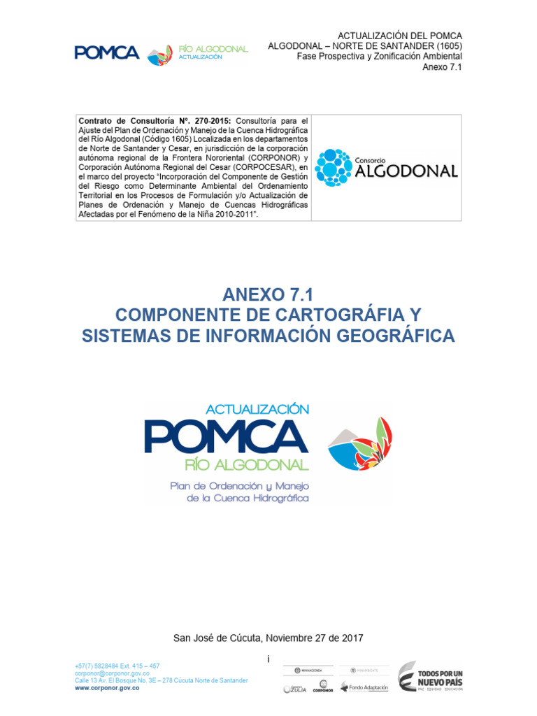 Actualización POMCA Algodonal 2023 | PDF | Sistema de información ...