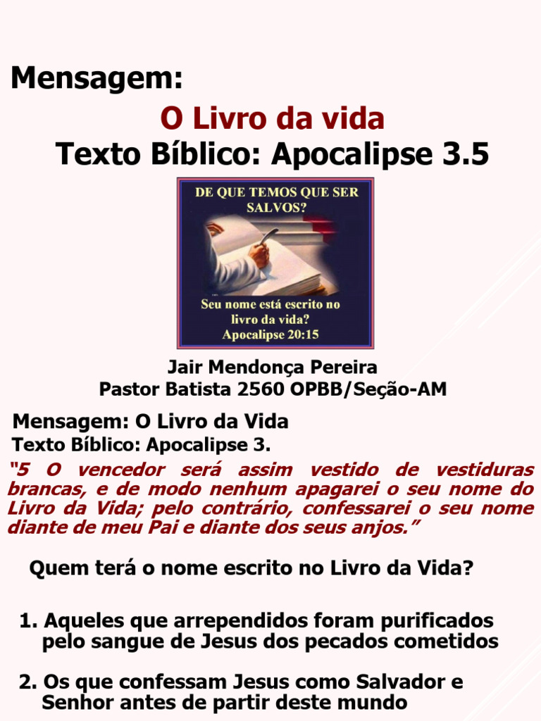 O Livro da Vida e a Salvação | PDF | Jesus | Pecado