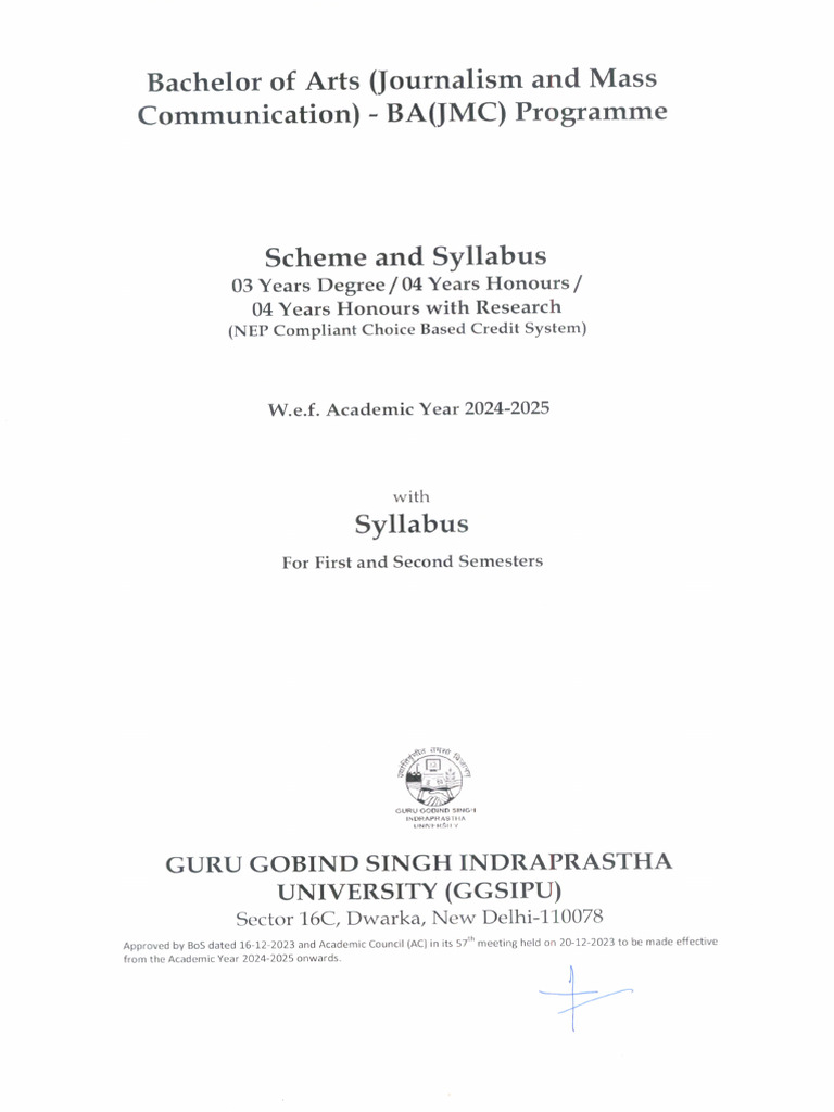 Syllabus 2024 Onwards | PDF