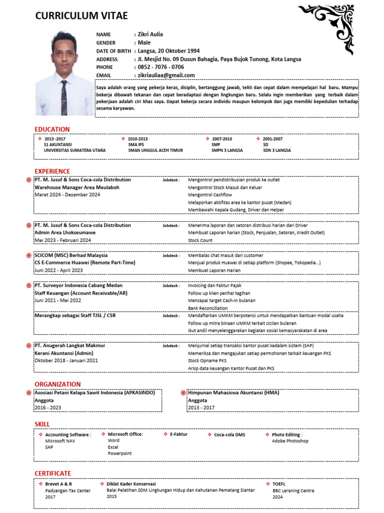CV Zikri Aulia | PDF
