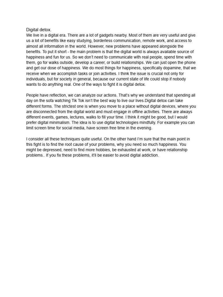 Digital Detox | PDF