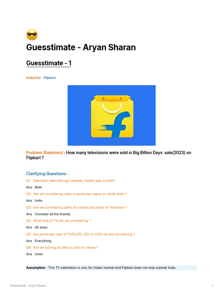 Guesstimate Questions 1738860074 | PDF | Computing