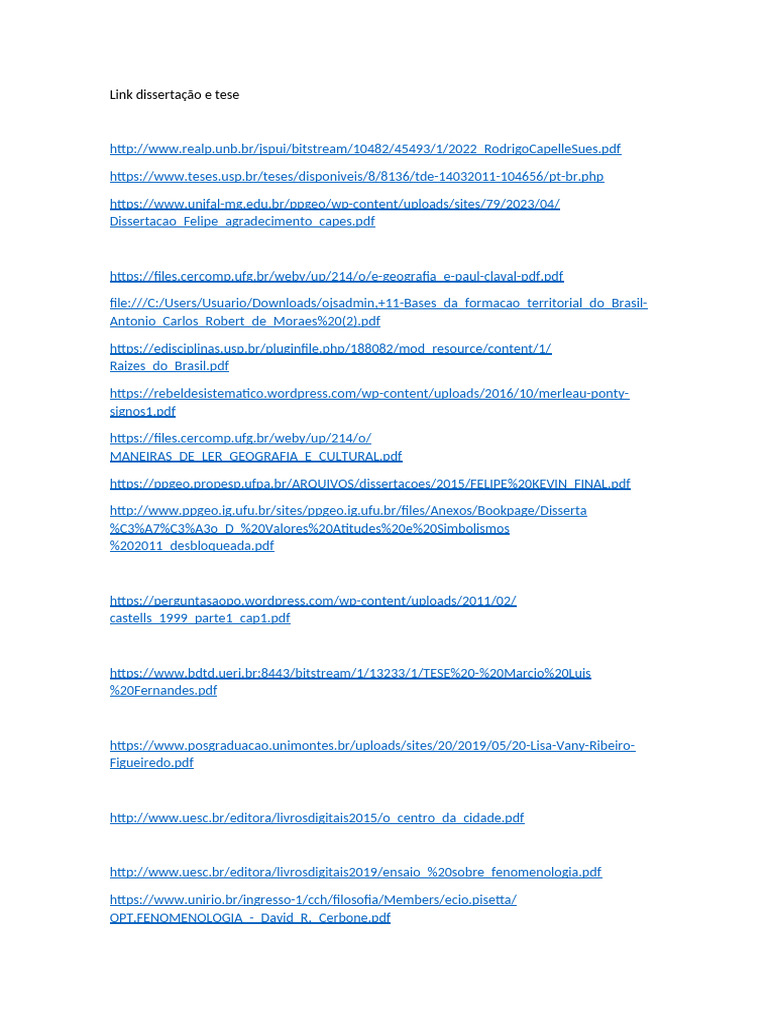 Academic Theses and Dissertations Links | PDF