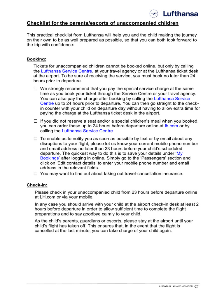 Checklist For Unaccompanied Children en | PDF | Identity Document