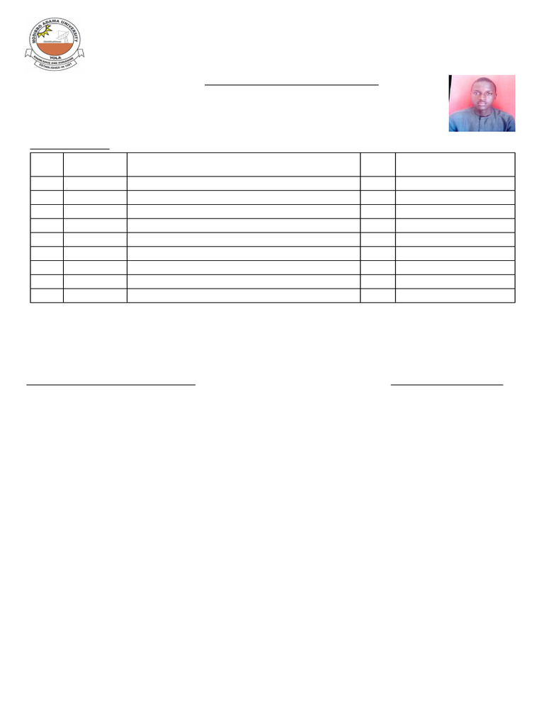 Course Form - FIRST SEMESTER, 2024_2025 | PDF