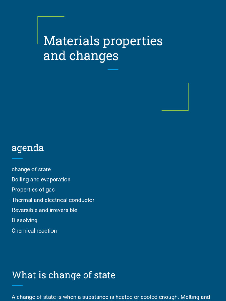 Properties and Irreversible Changes of Materials | PDF