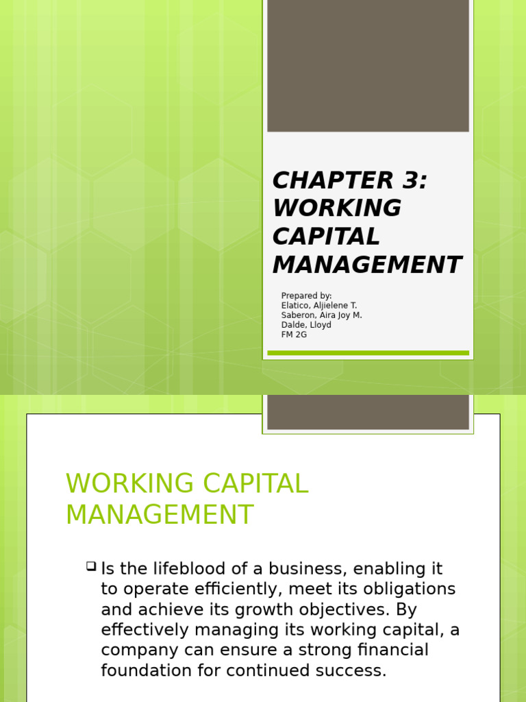Working Capital Management | PDF | Working Capital | Policy
