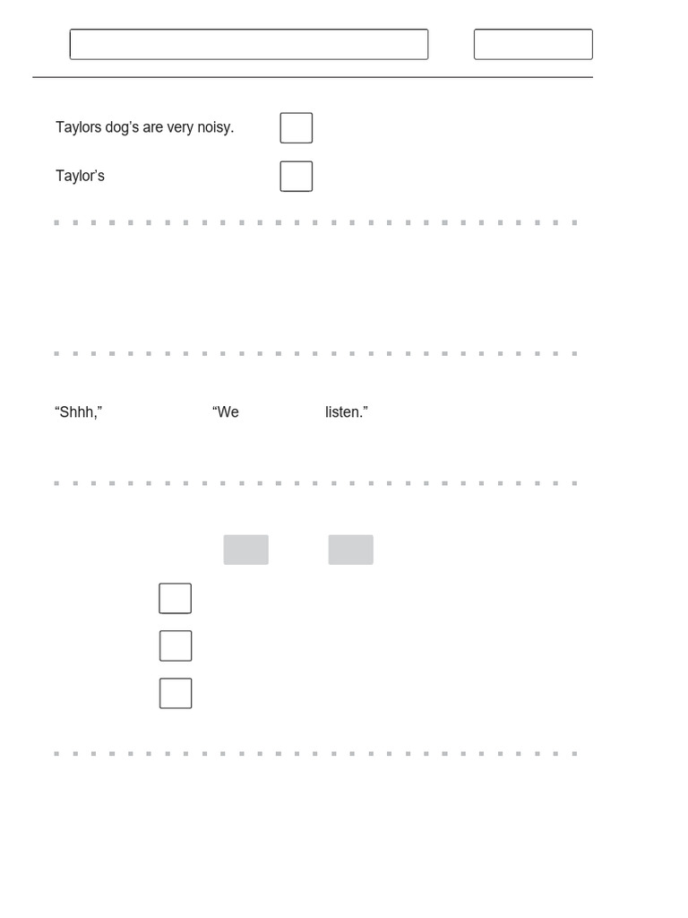 Year 4 Grammar & Punctuation Test 1 | PDF