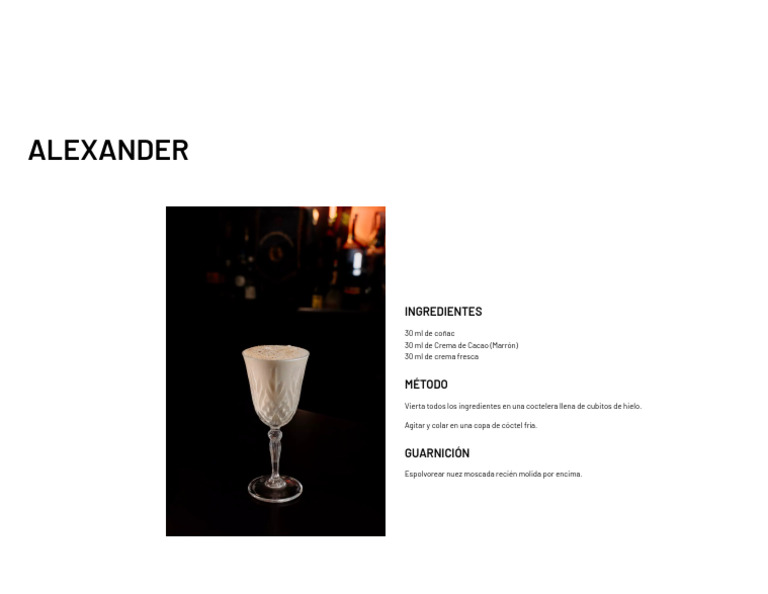 Alexander Cocktail - IBA | PDF