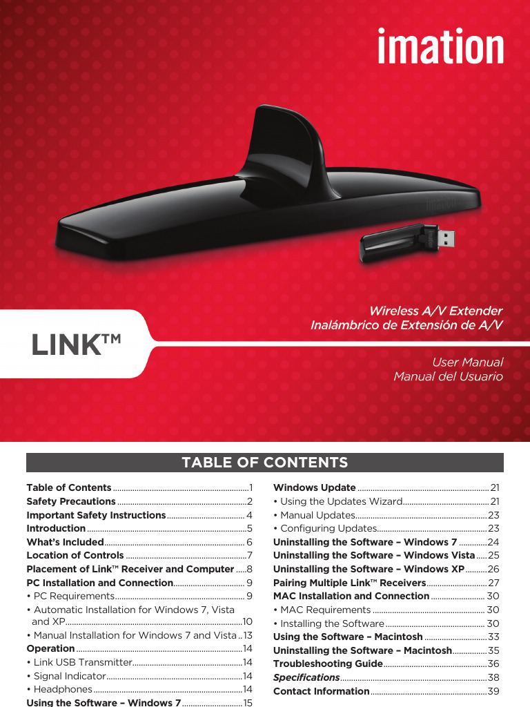 Imation Link User Manual | PDF | Microsoft Windows | Windows Vista