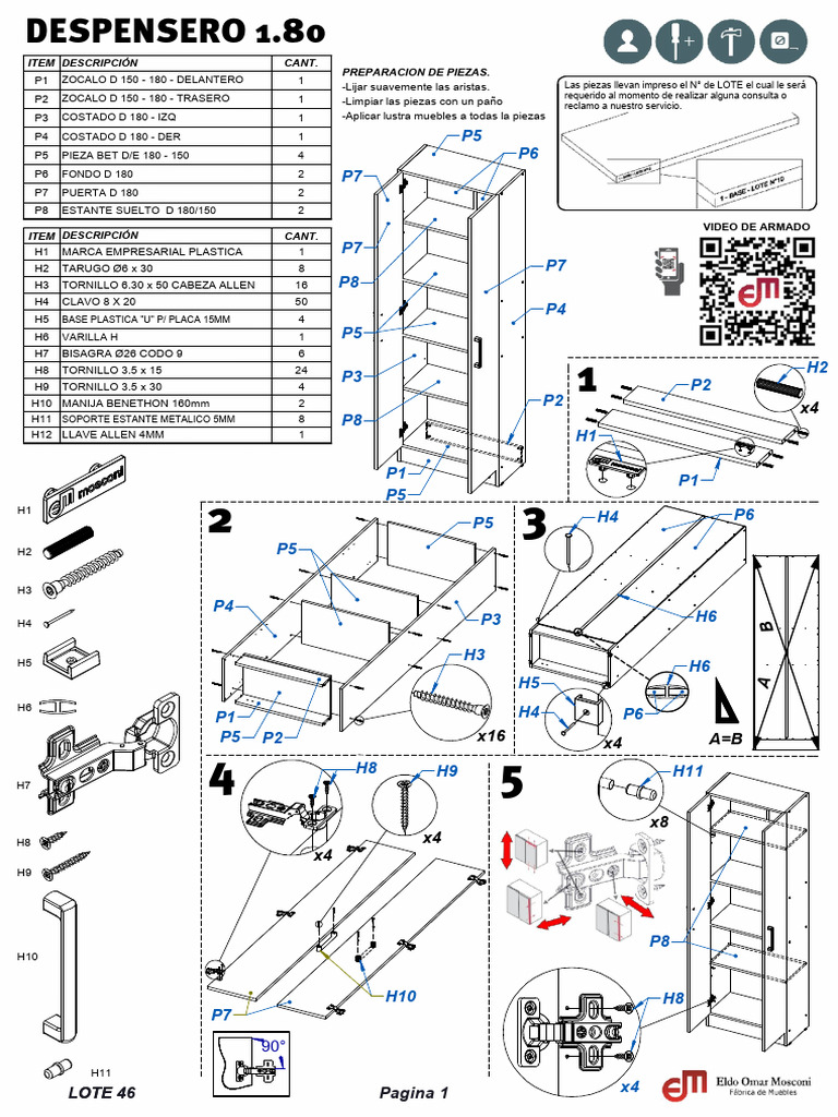 Instructivo Despensero 1.80 - Lote 46 | PDF