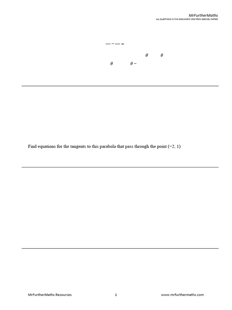 9FM0-3A Conic Sections 2 Exam Questions 2 | PDF | Geometry | Analytic ...