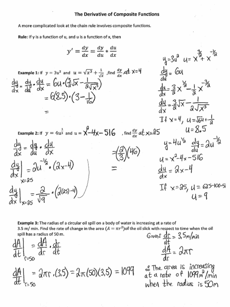 20-21 Derivatives of Composite Functions Day 20-21 | PDF