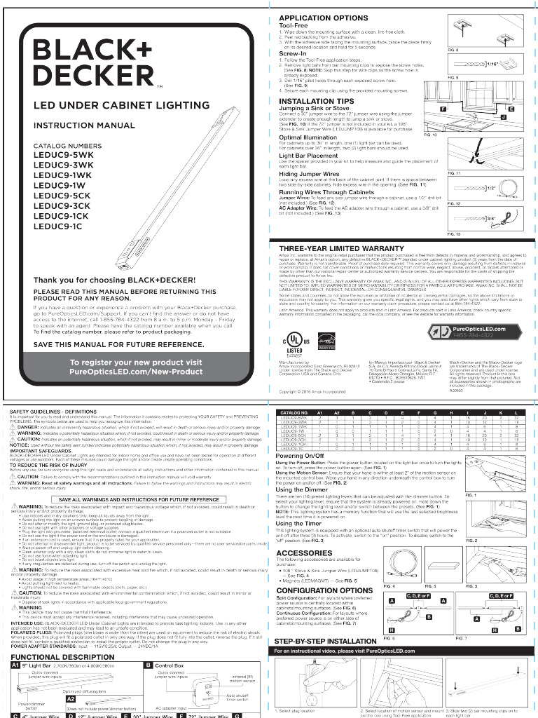 Black Decker LEDUC9-3WK Instruction Manual | PDF