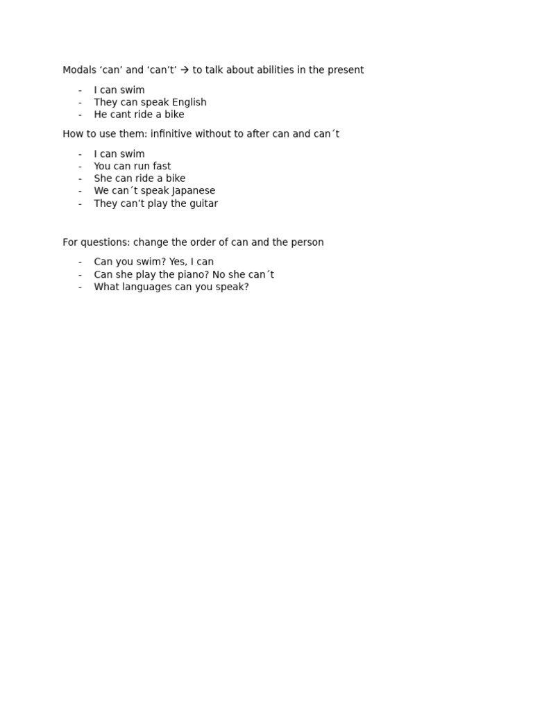 Can - Cannot | PDF