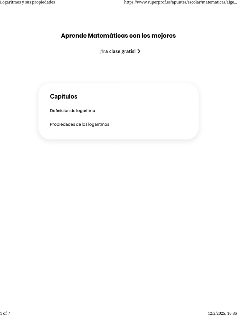 Logaritmo 1 | PDF | Logaritmo | Exponenciación