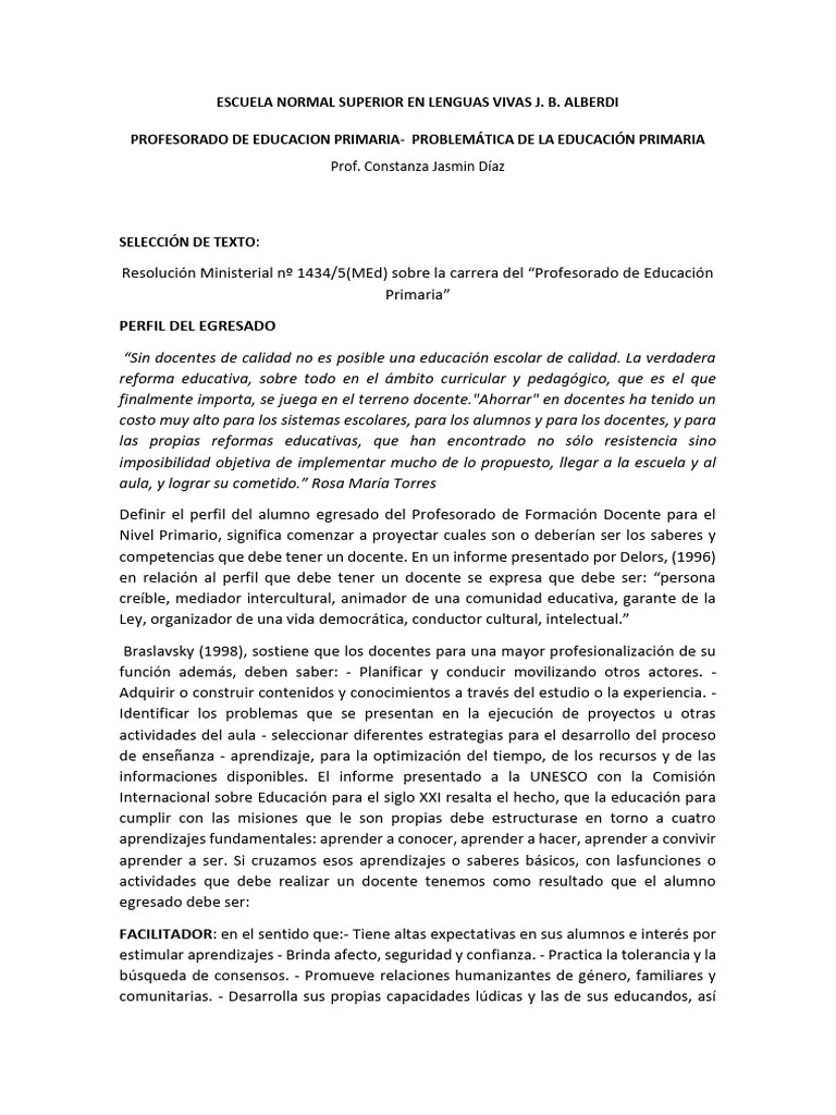 Perfil Del Egresado | PDF | Aprendizaje | Enseñando