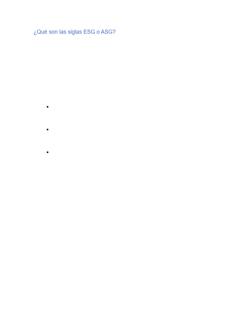 Significado de las siglas ESG y ASG | PDF