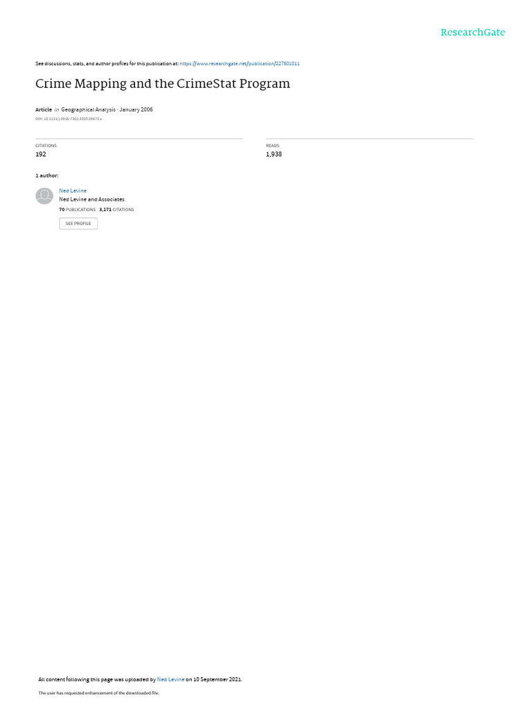 Crime Mapping and The CrimeStat Program | PDF | Crimes | Crime & Violence