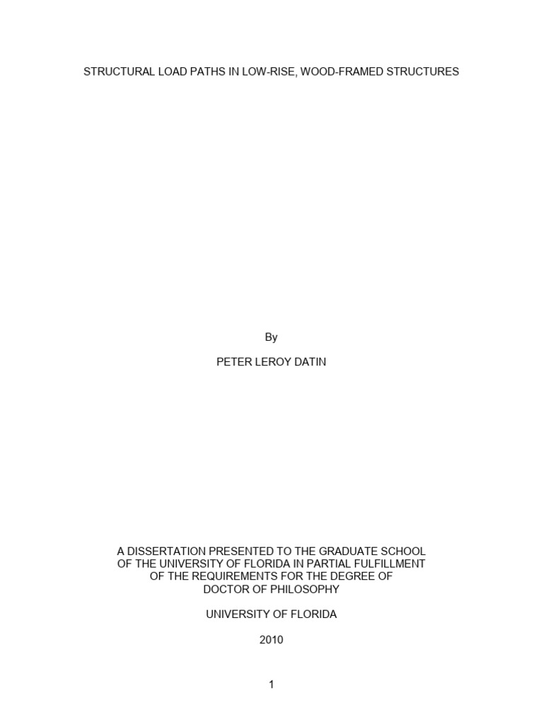 Datin_Structural Load Paths in Low-rise, Wood-framed Structures | PDF ...