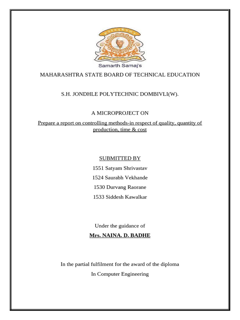 Management Micro Project | PDF