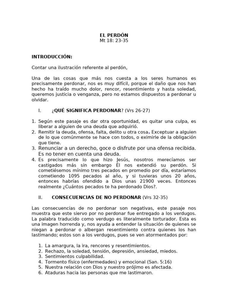 El Perdón | PDF | Perdón | Pecado
