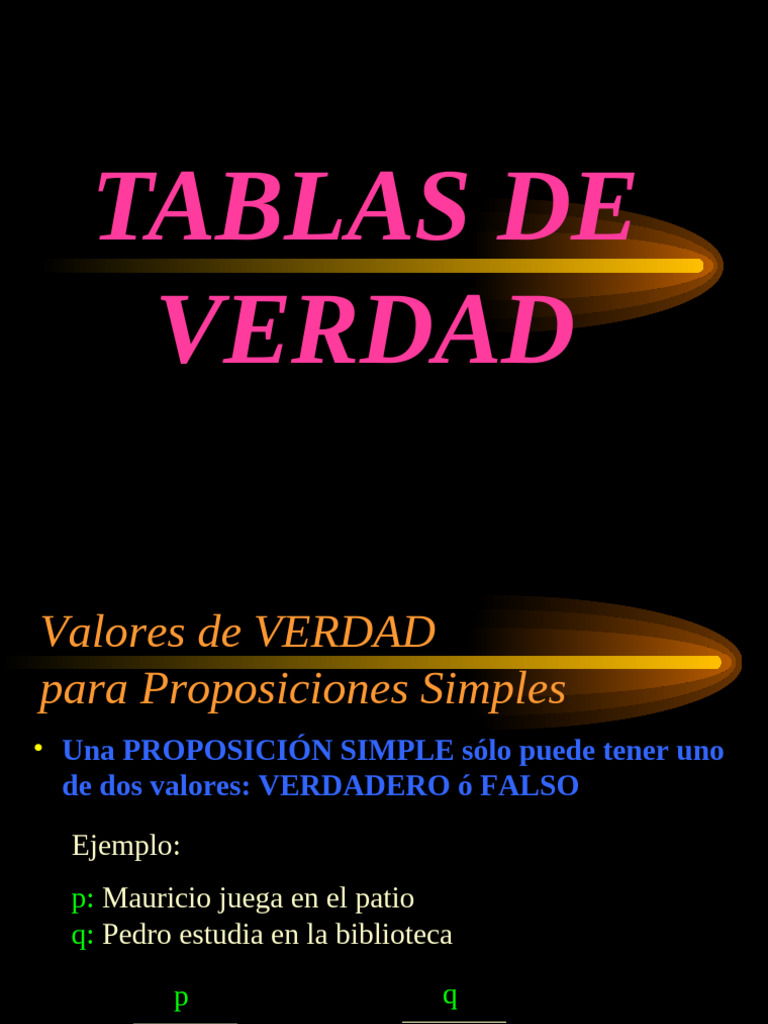 Tablas de Verdad y Valores Lógicos | PDF | Proposición | Si y solo si