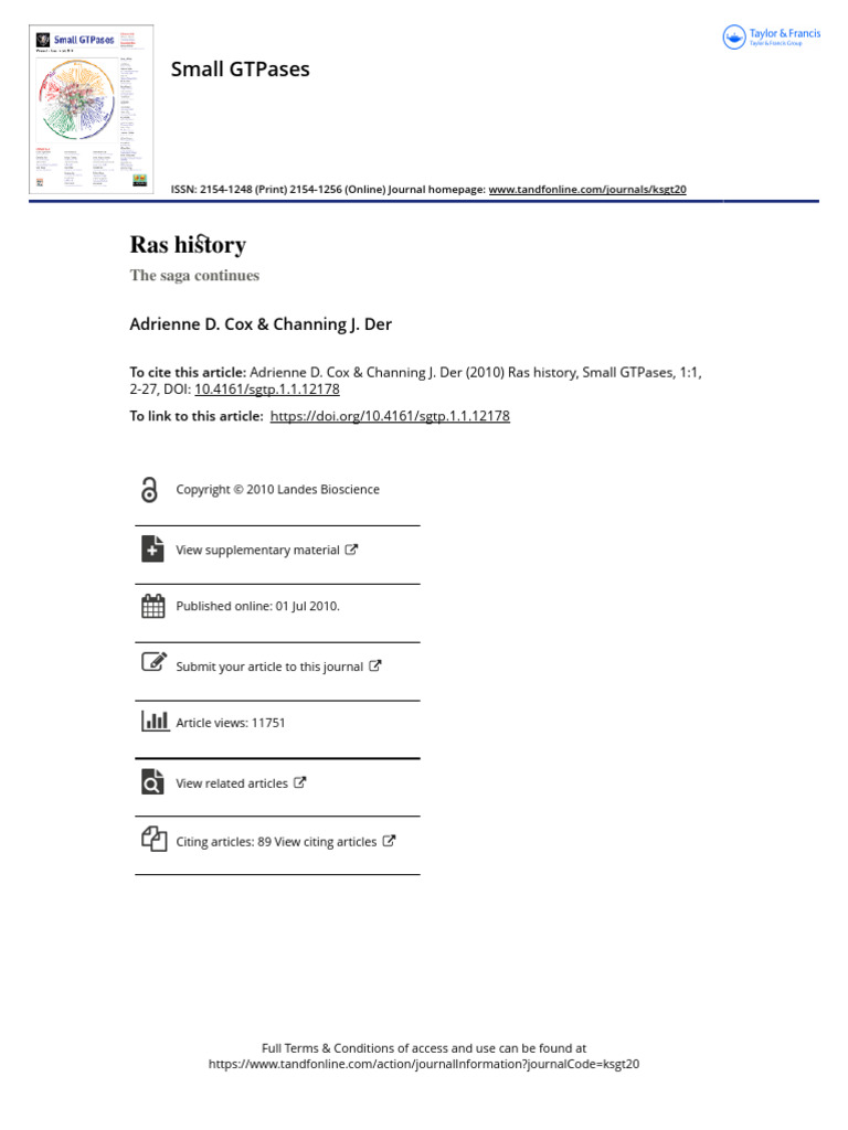 Ras History | PDF | Biochemistry | Chemistry