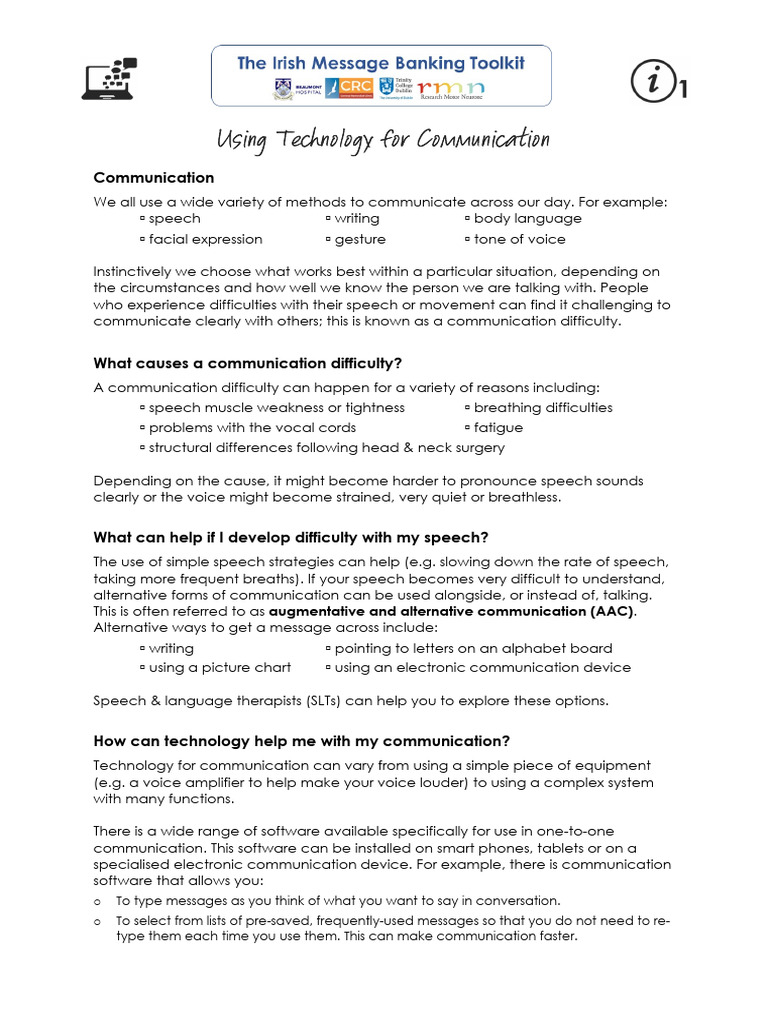 Technology for Effective Communication | PDF | Human Voice | Communication