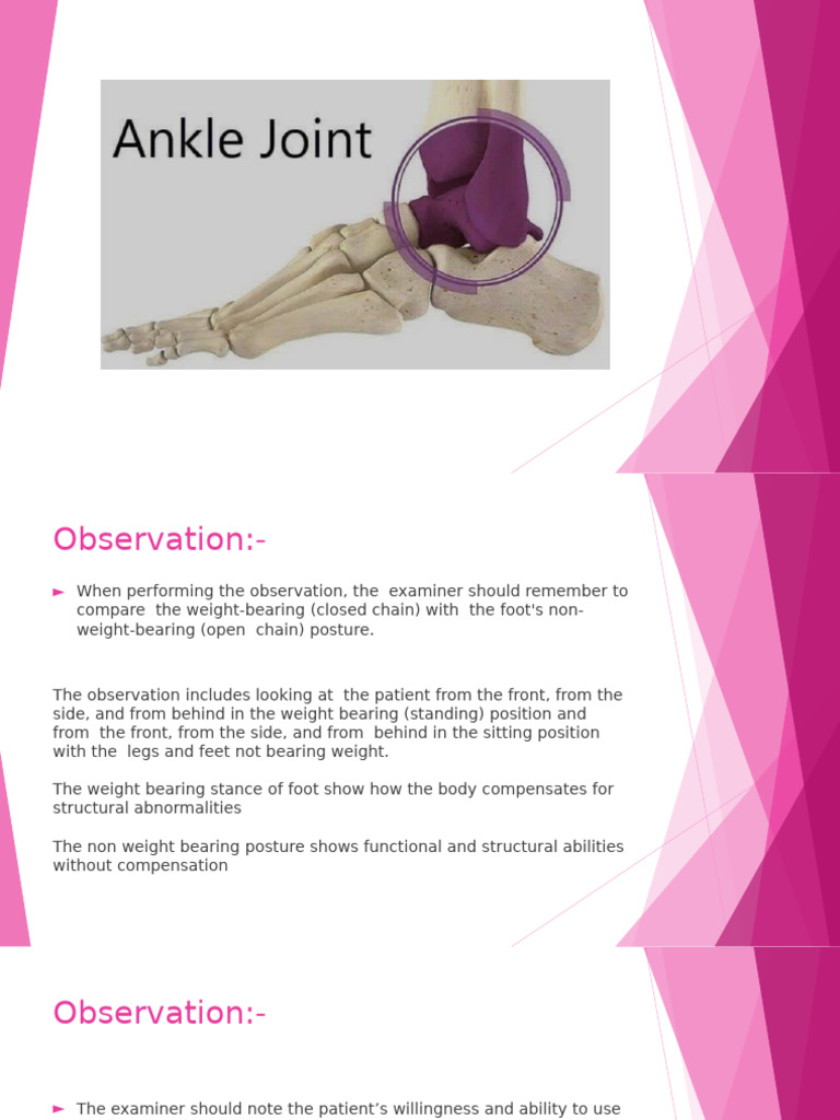 Ankle Joint Examination | PDF | Foot | Ankle