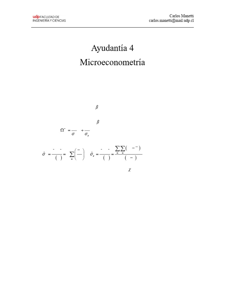 Ayudantía 4 - Microeconometría I - 2024 | PDF