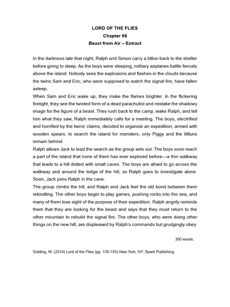 Lord of The Flies - Beast From Air - Chapter 06 | PDF