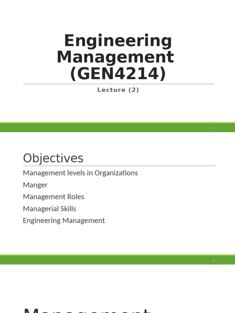 Lecture 2 Engineering Management | PDF | Engineering | Learning