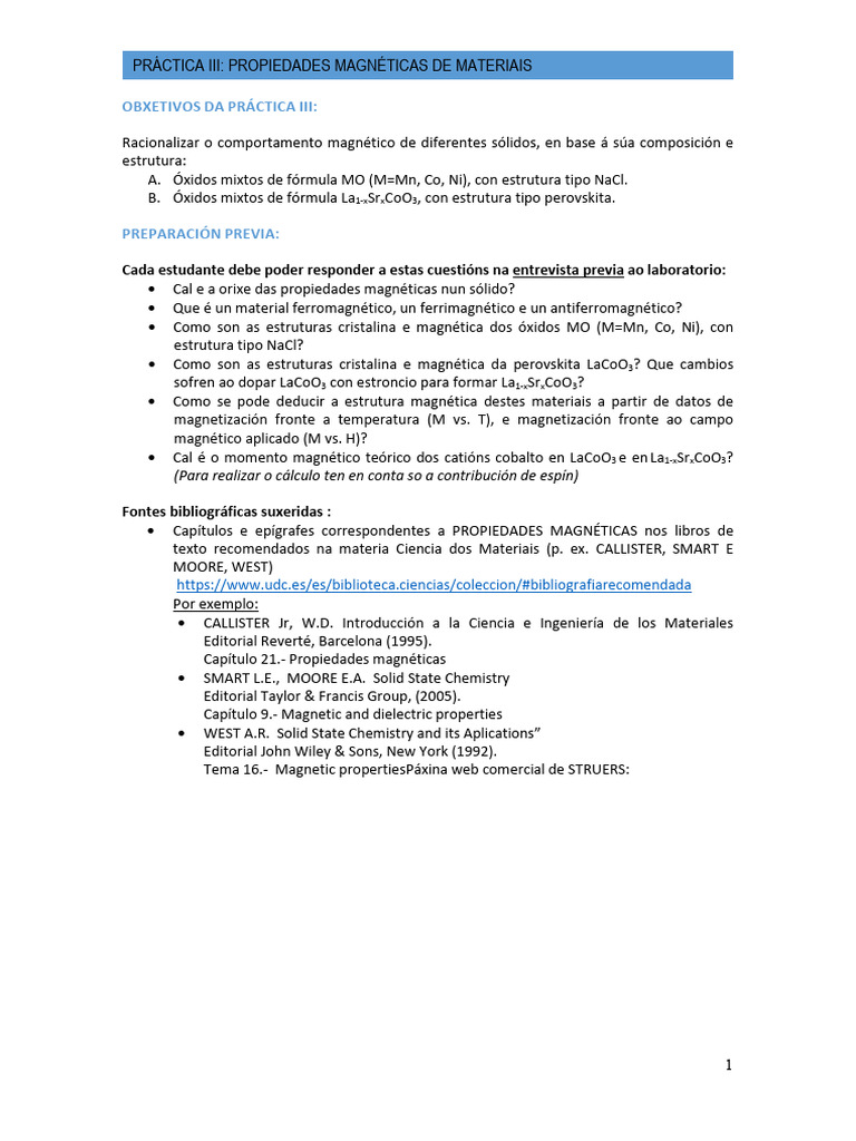 PRACTICA III - Propiedades Magneticas | PDF