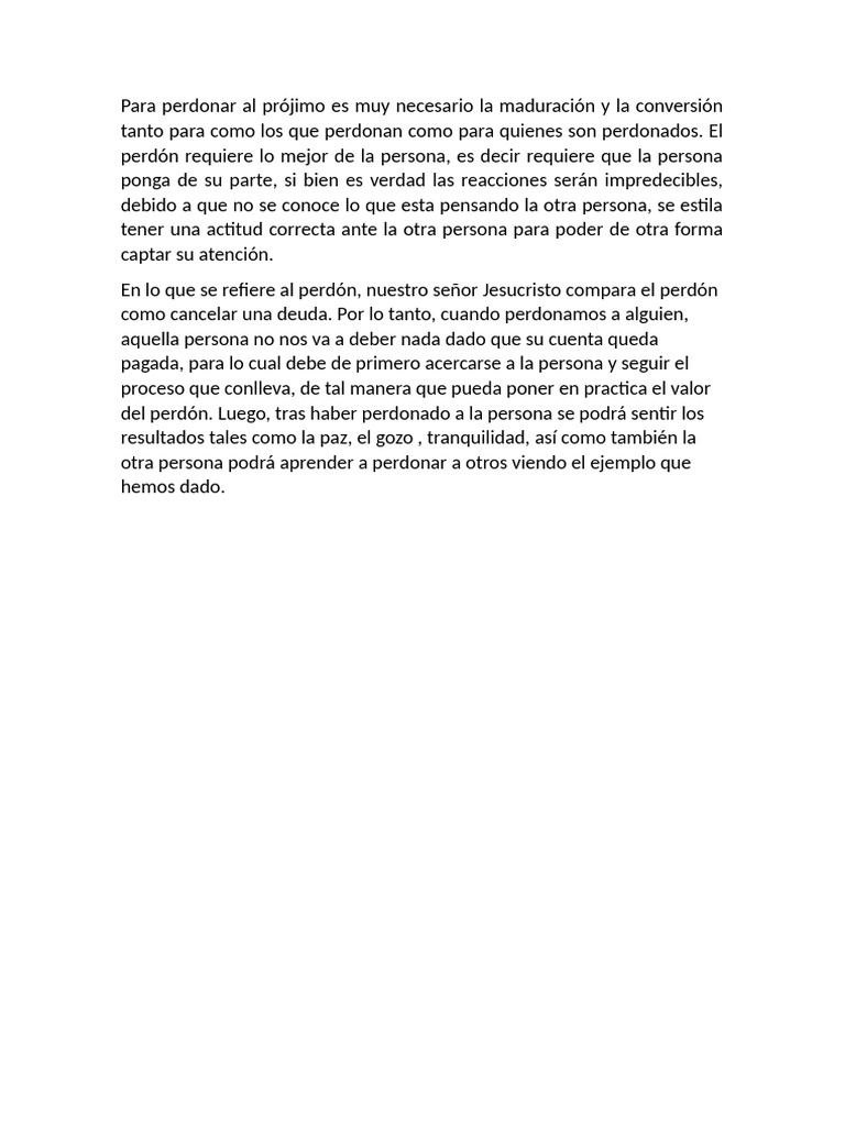 Perdon Al Projimo Act | PDF