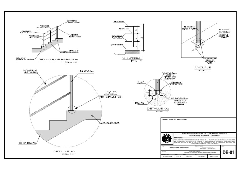 Plano Detalle de Barandas | PDF