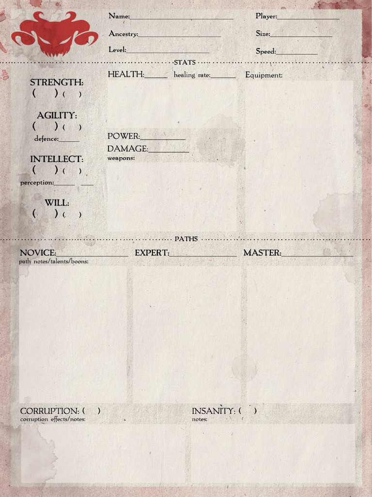 shadow of the demon lord - ficha editavel | PDF