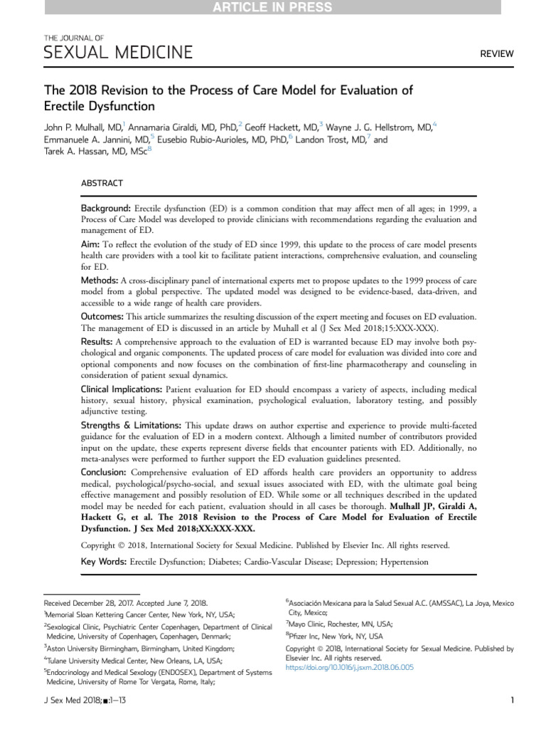 The 2018 Revision To The Process of Care Model For Evaluation of ...