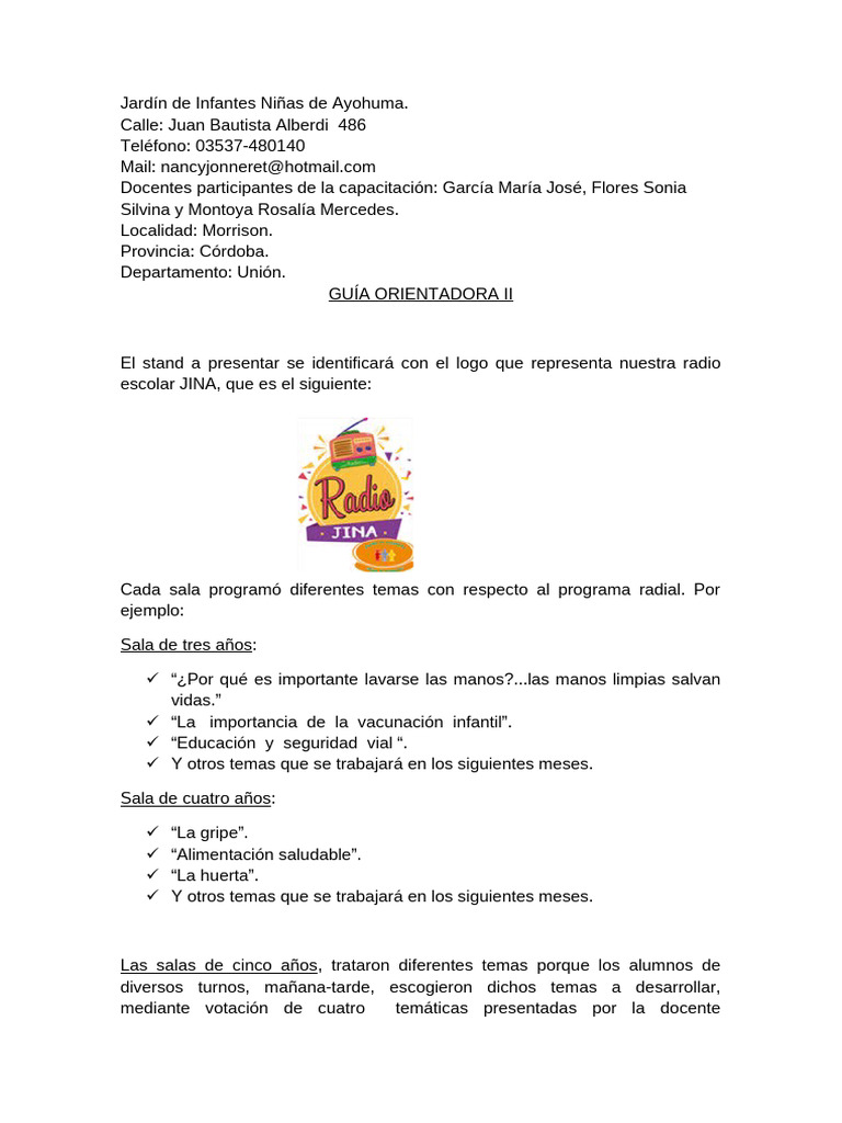 CURSO Radio Escolar Jina 2 | PDF