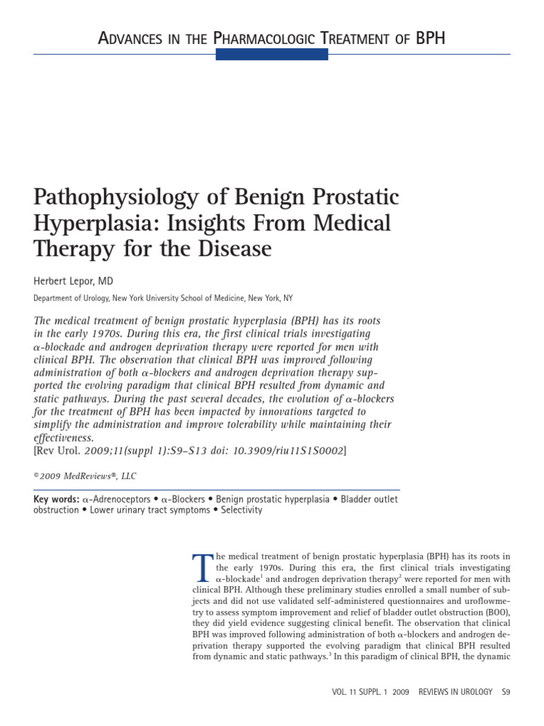 Pathophysiology of Benign Prostatic Hyperplasia - Insights From Medical ...