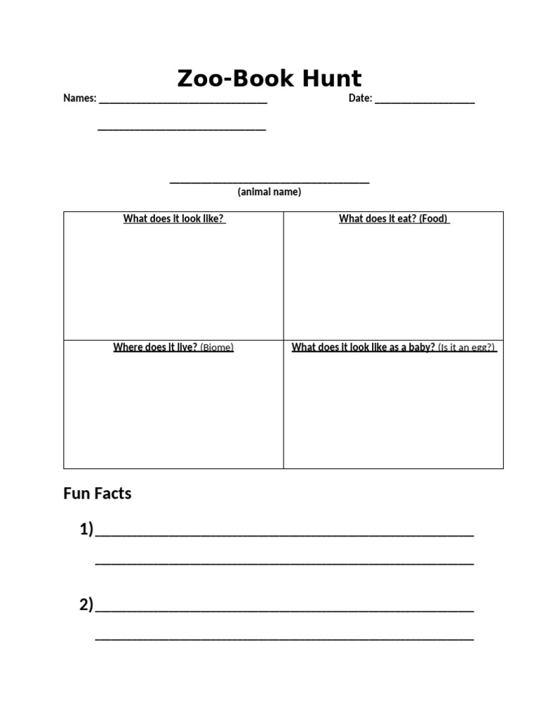 Zoo Book | PDF