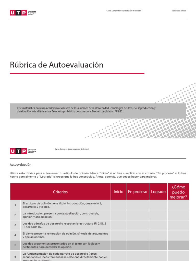 Semana+16+-+ArtuC3uADculo+de+opiniuC3uB3n+Autoeval QMHYLL | PDF