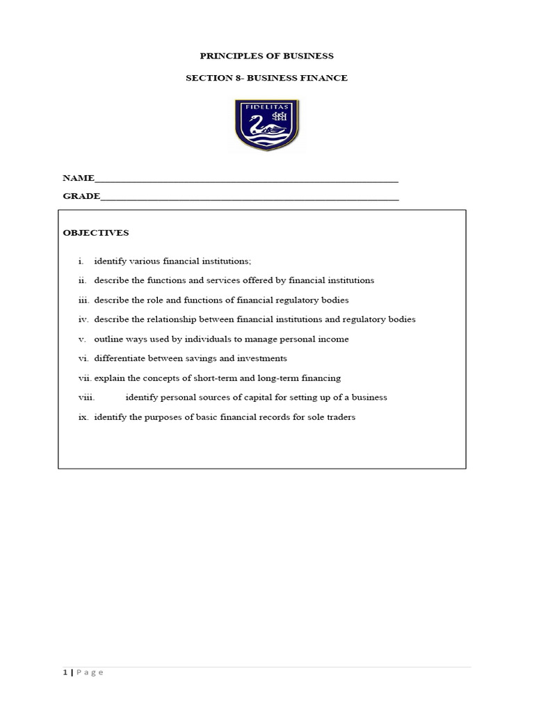 Pob Section 8 - Business Finance | PDF | Banks | Loans