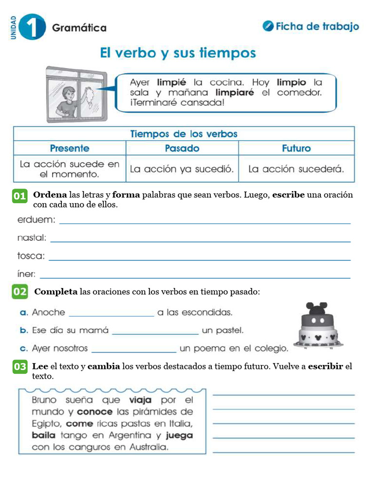 Actividades de verbos para segundo grado | PDF