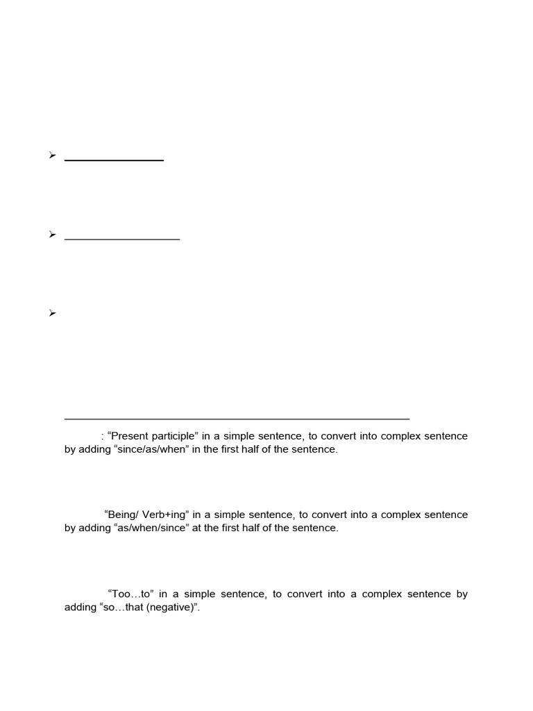 Rules for Sentence Transformation | PDF | Verb | Sentence (Linguistics)